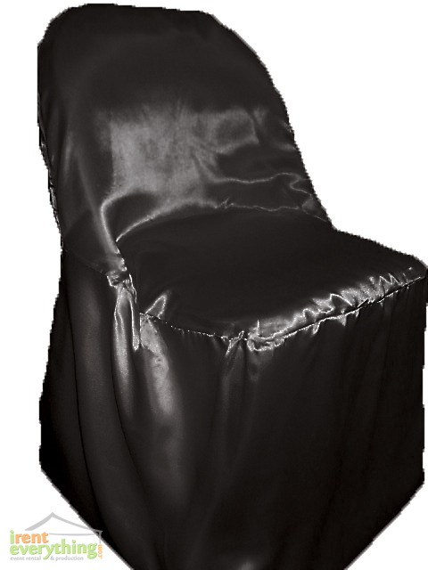 black folding satan chair cover irent orlando - iRent Everything