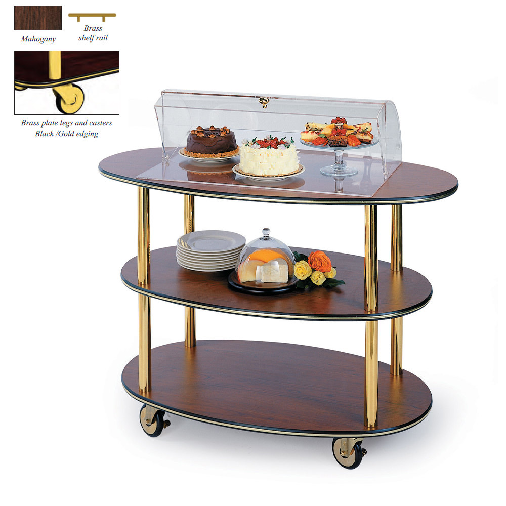3-oval-shelf-dessert-cart-with-acrylic-roll-top-dome-and-mahogany ...