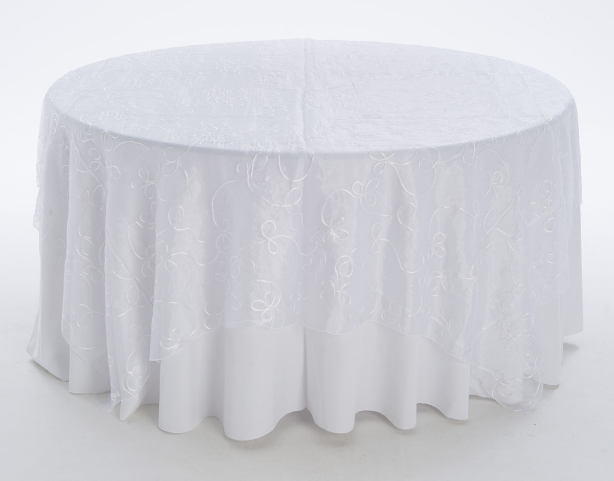 Diamond White Ribbon Scroll Overlay - iRent Everything