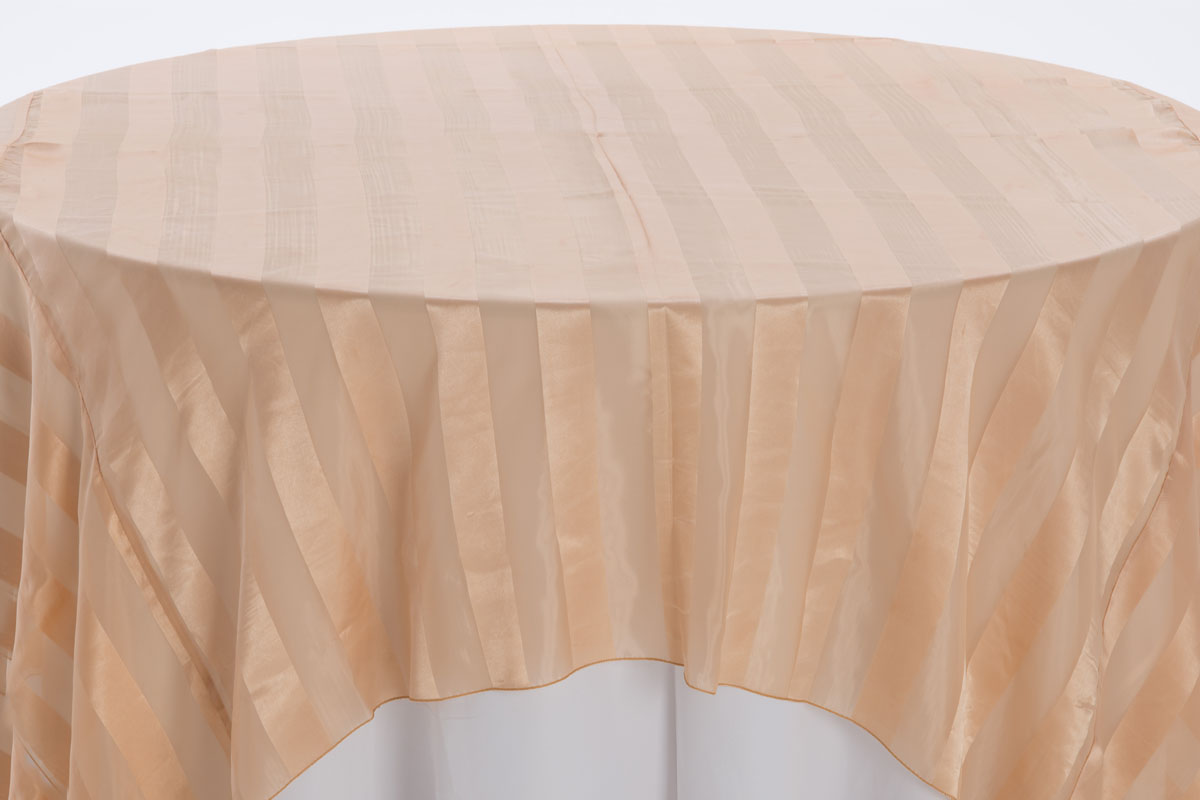 Gold Satin Stripe Sheer Overlay - iRent Everything