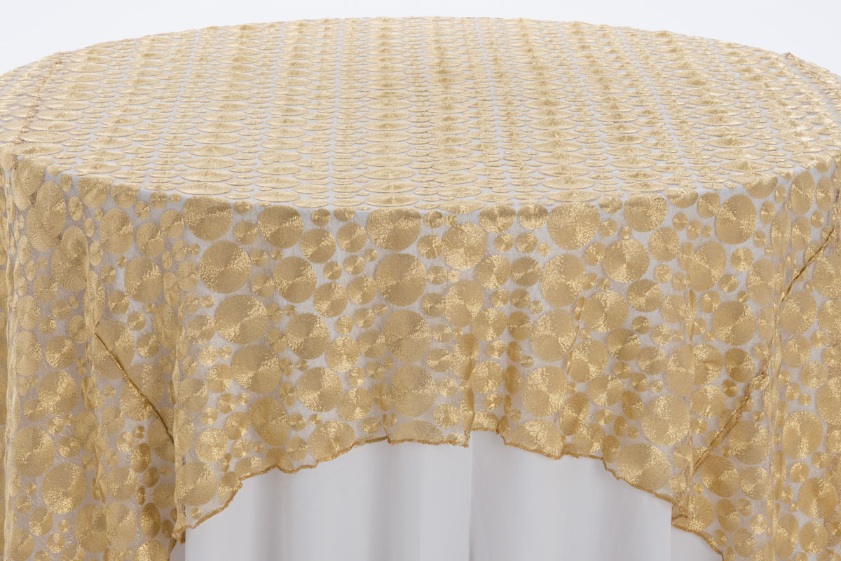 Gold Coin Textured Sheer Overlay - iRent Everything