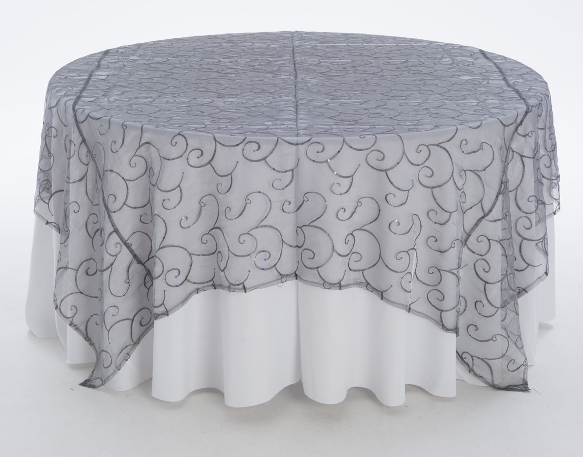 Pewter Mist Sheer With Sequins Overlay - iRent Everything