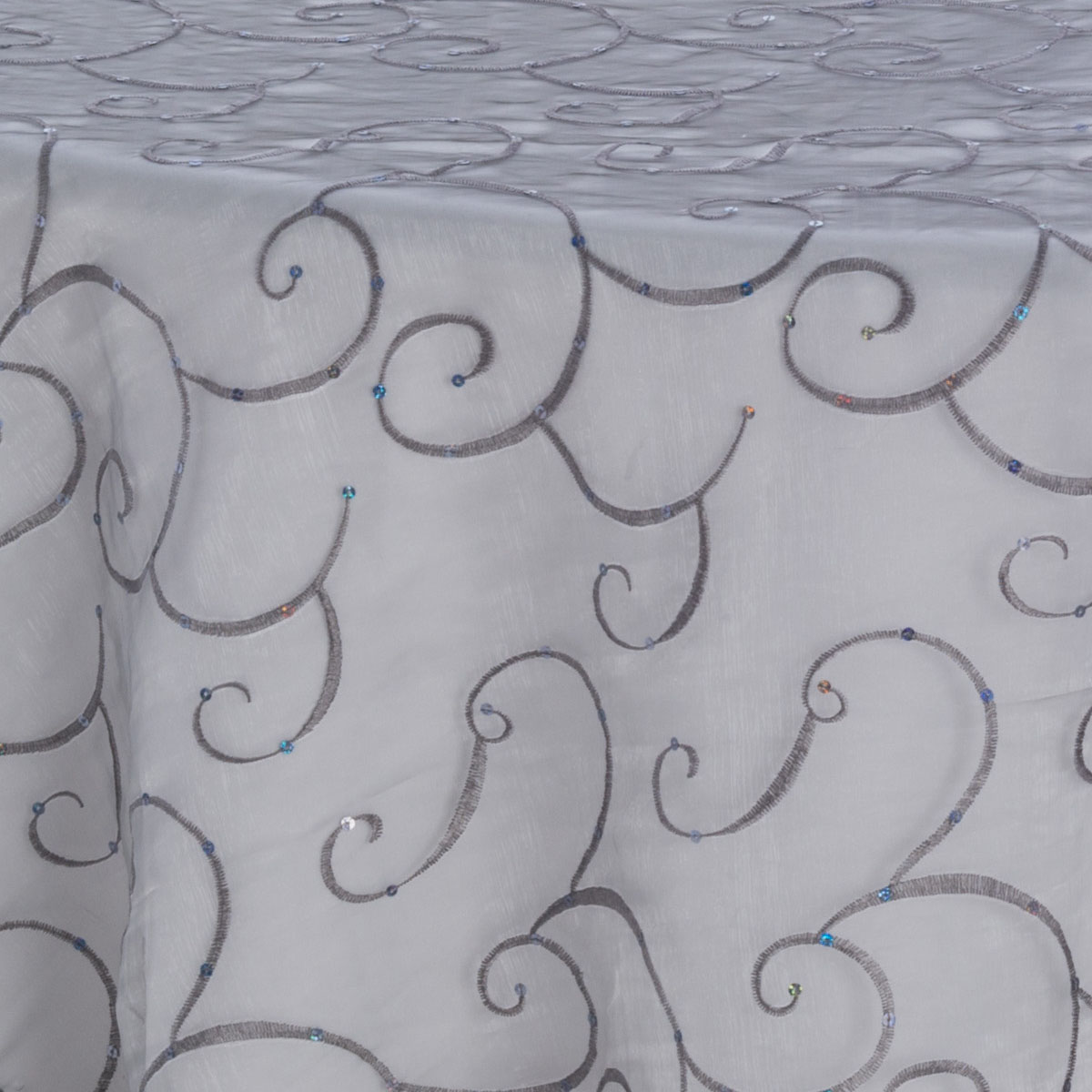 Pewter Mist Sheer With Sequins Overlay - iRent Everything