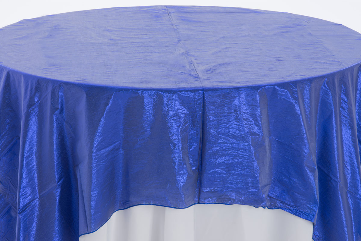 Royal Blue Tissue Lame Overlay - iRent Everything