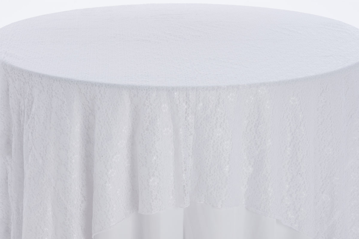 White Garden Lace Overlay - iRent Everything