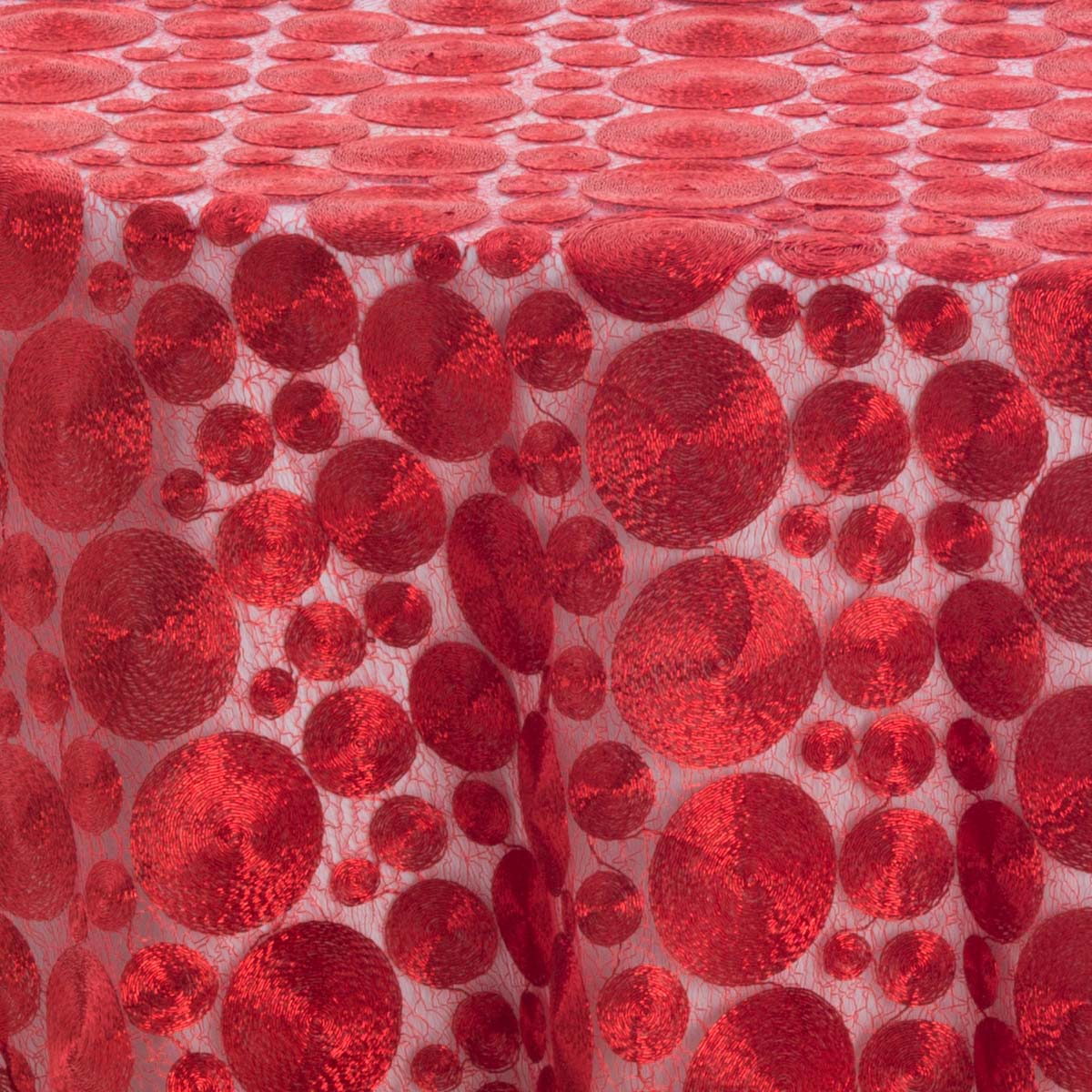 Red Coin Textured Sheer Overlay - iRent Everything