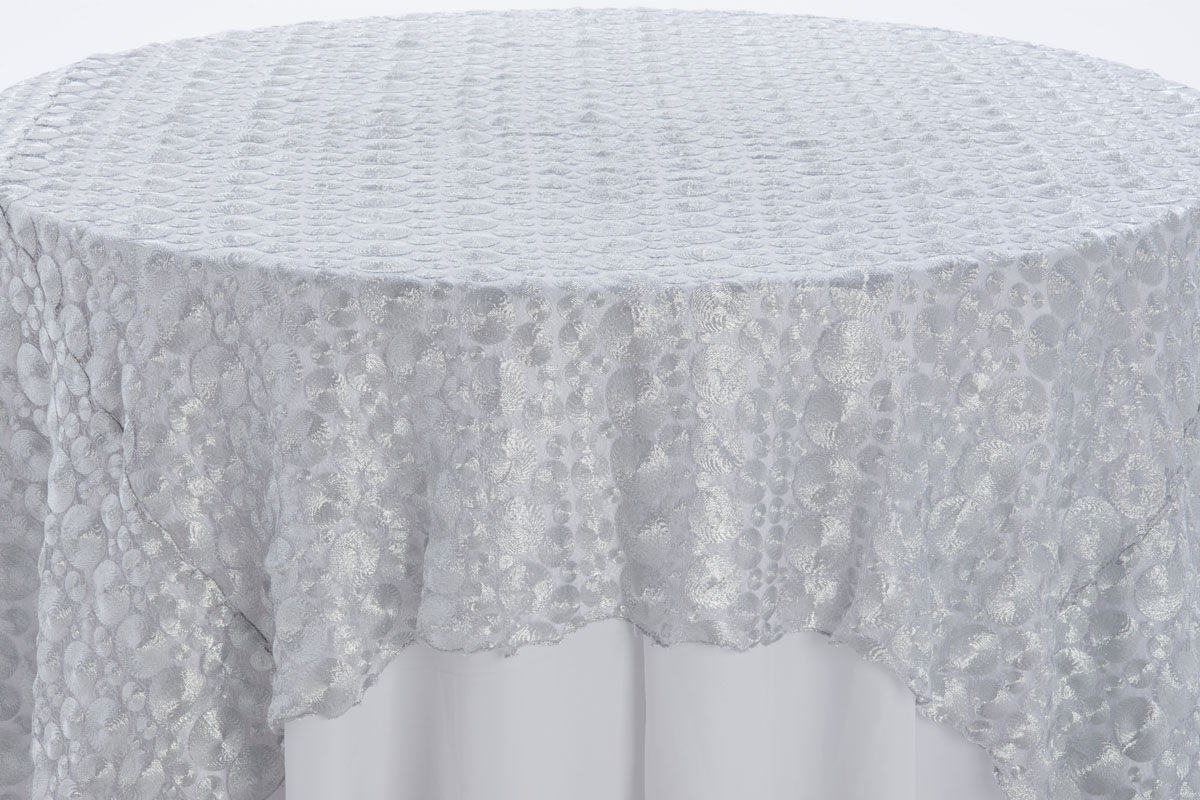 Silver Coin Textured Sheer Overlay - iRent Everything