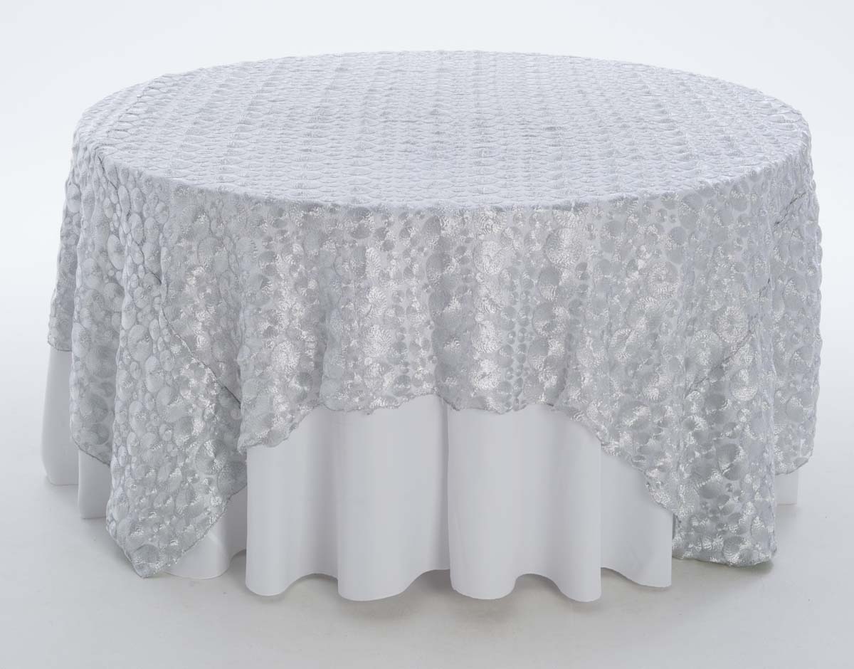 Silver Coin Textured Sheer Overlay - iRent Everything