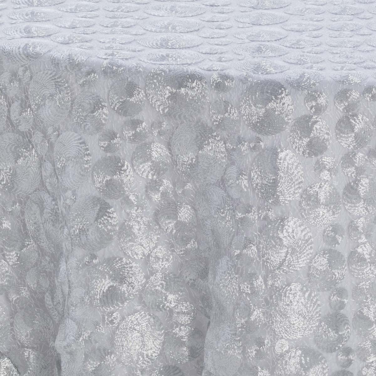 Silver Coin Textured Sheer Overlay - iRent Everything