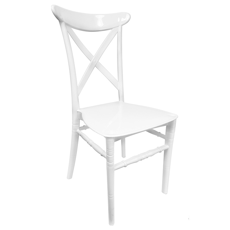 White Cross Back Chair - iRent Everything
